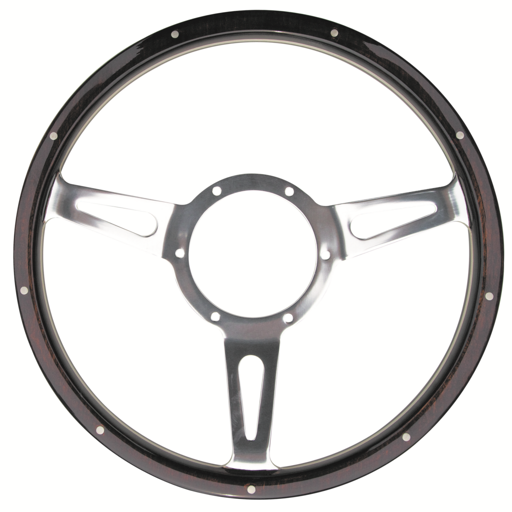 Semi-Dished Dark Woodrim Riveted Steering Wheel
